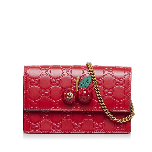 Gucci | Bags | Guccissima Cherry Wallet On Chain Crossbody Bag | Poshmark
